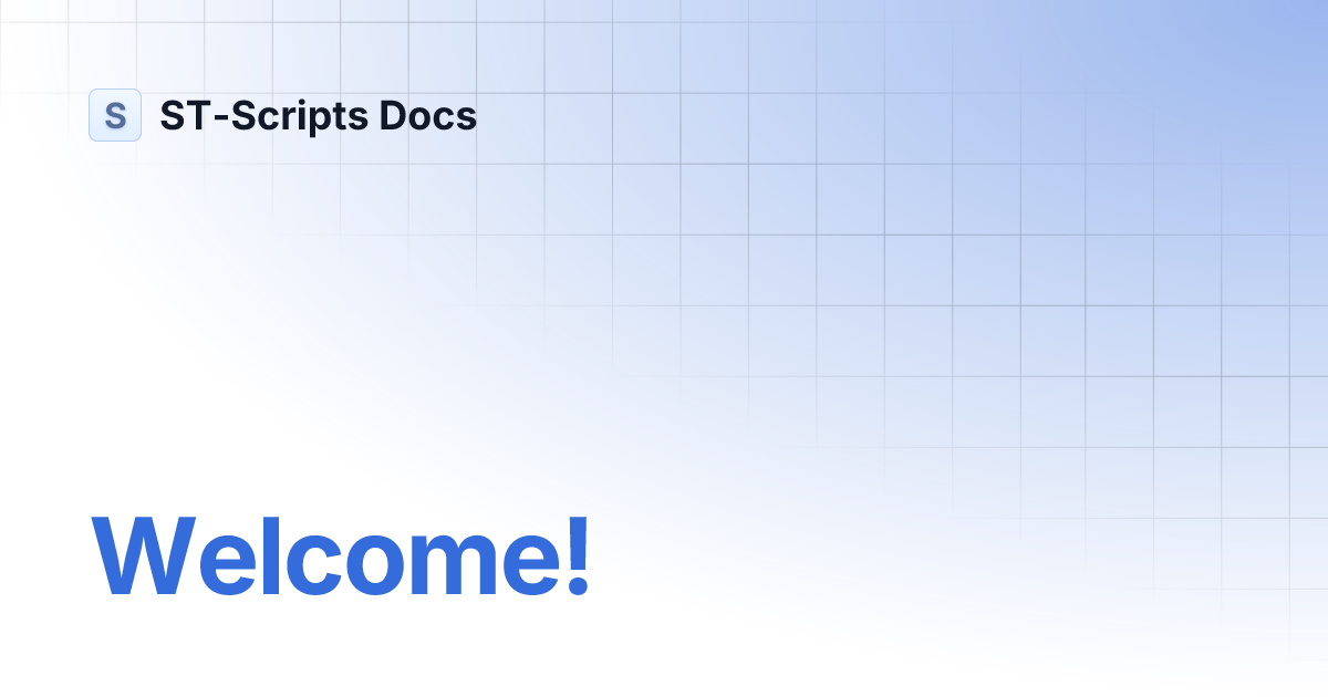 Welcome! | ST-Scripts Docs